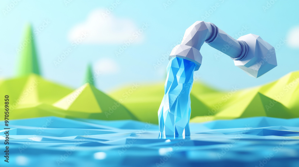 Save water! This design uses simple shapes to highlight the importance ...