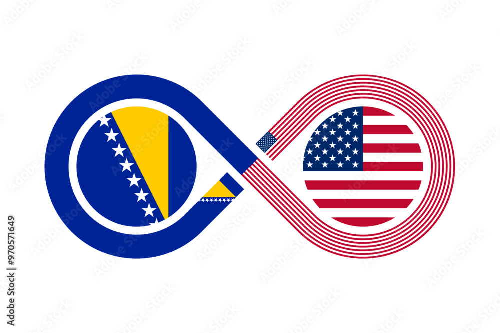 unity concept. bosnia and united states flags. bosnian and american ...