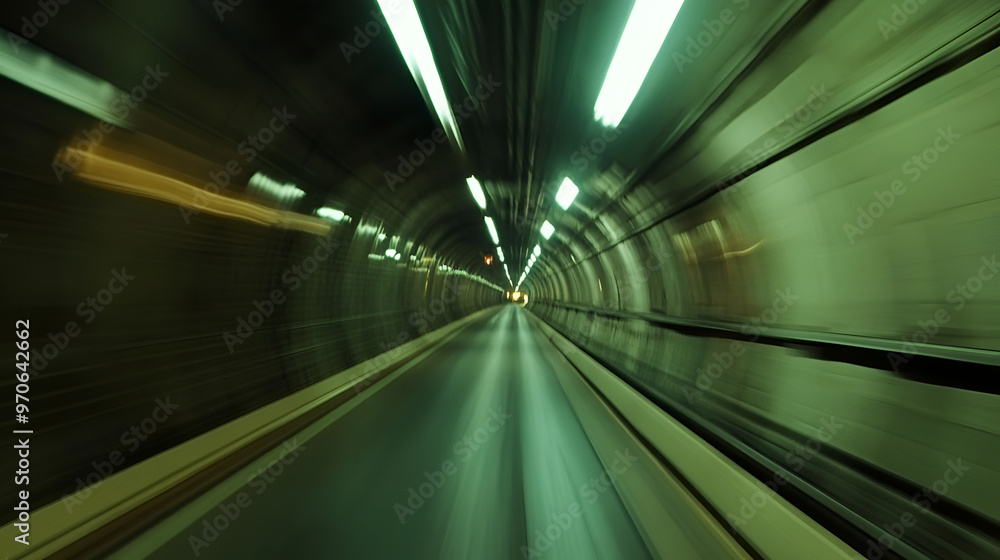 Blurred view, Inside the subway station, Time-lapse shot of subway ...