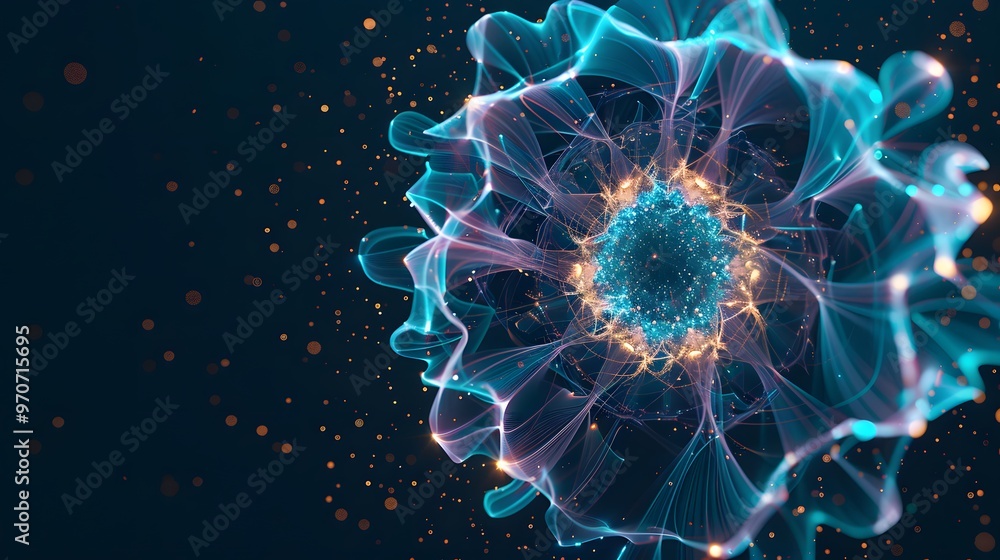 Complex AI algorithms visualized as abstract patterns, driving innovation in neobanking. Stock ...