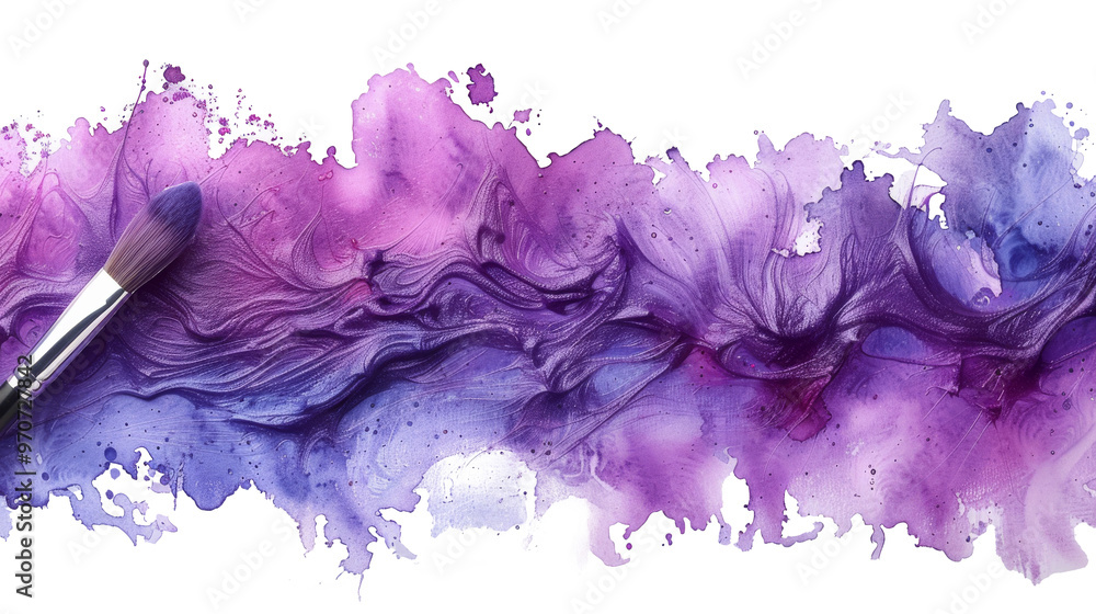 Hand-drawn purple abstract border edge, isolated in PNG format, ideal ...