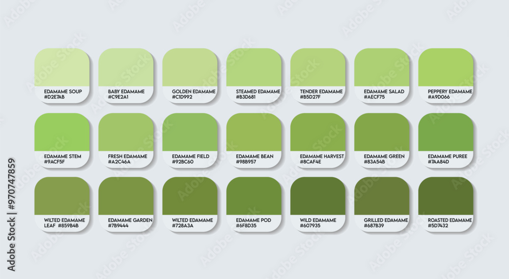 Edamame Color Palette, Edamame Color Guide Palette with Color Names ...