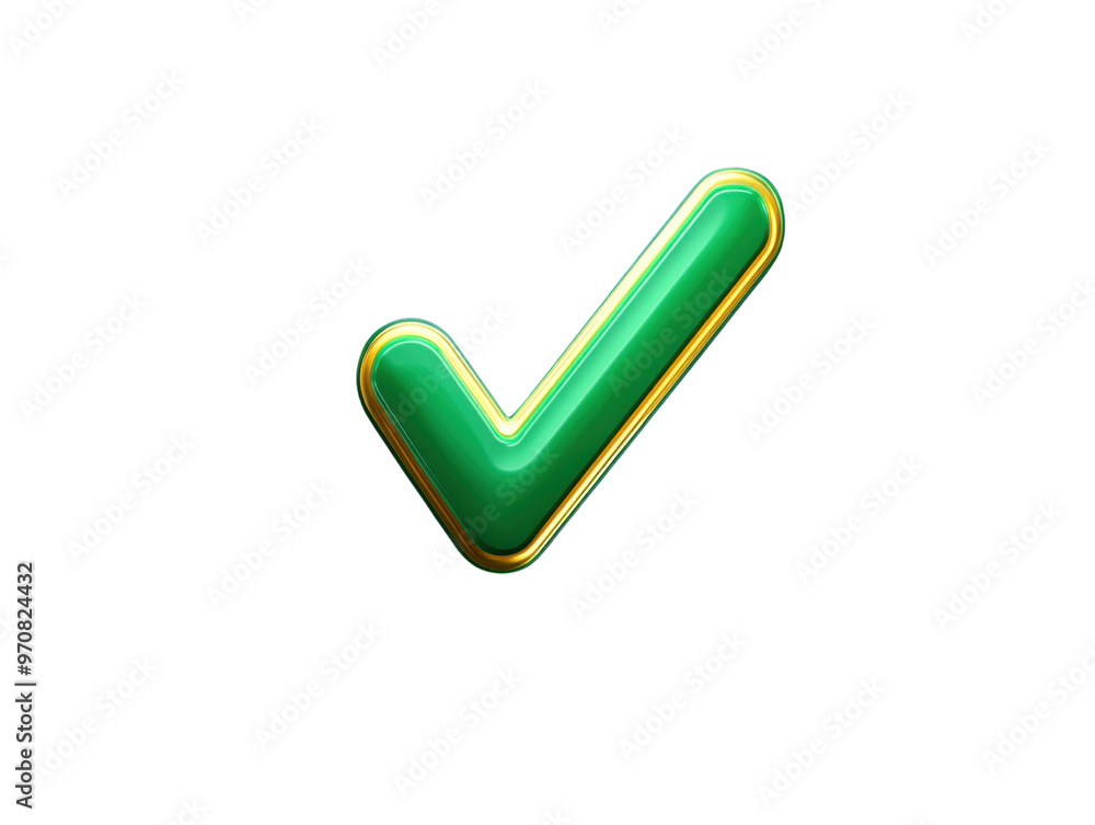 A vibrant green check mark symbolizing success, approval, and ...