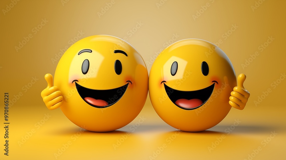 smiley face emoji with two thumbs up indicating positivity and approval ...