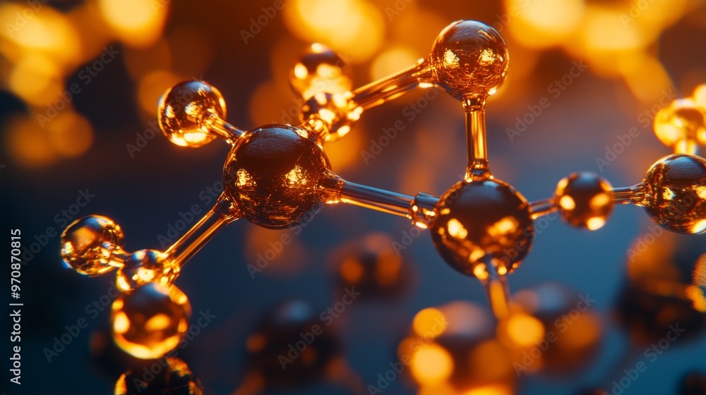 3d illustration of molecule structure. Crystal lattice. Science or ...