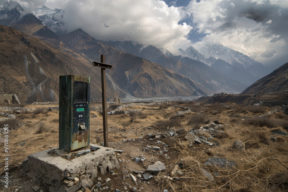 Old earthquake sensor photo , demonstrating seismic activity and ...