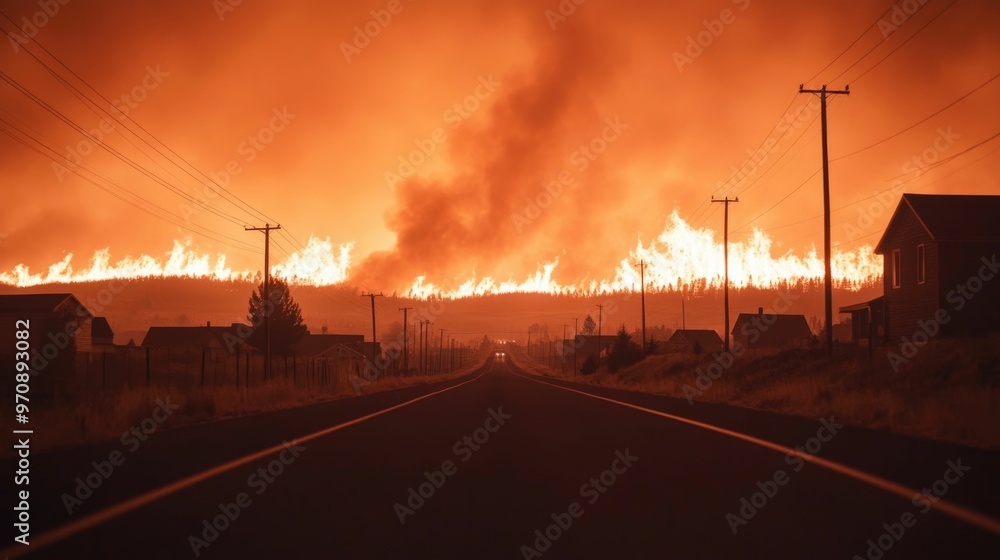 Evacuation of residents as a massive and uncontrolled wildfire rapidly ...