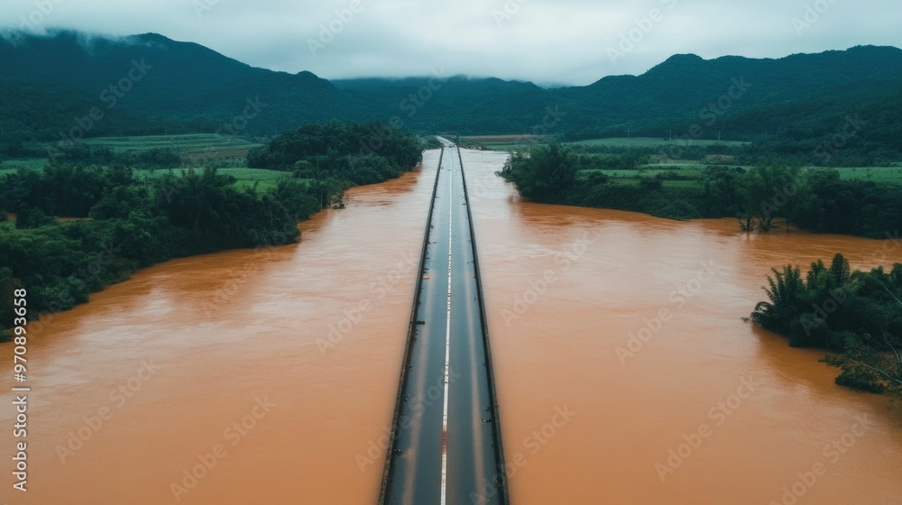 Collapsed Bridge After Devastating Flood Strands Vehicles on Both Sides ...