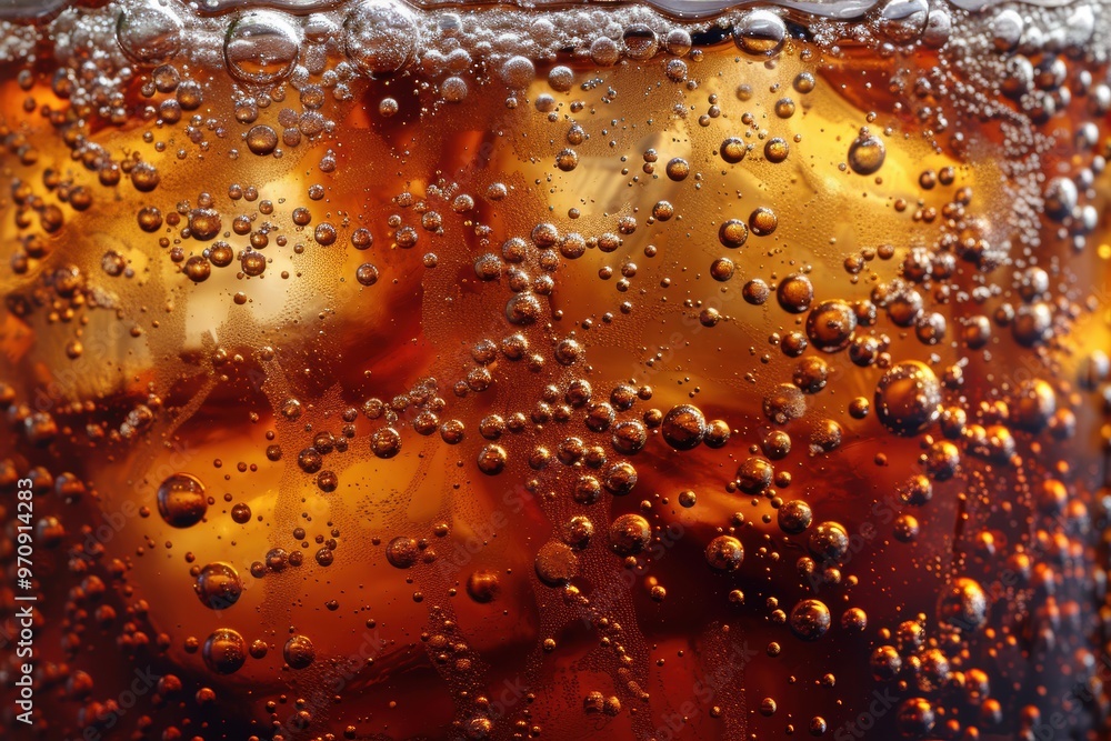 Textura acuosa con burbujas, Bebida refrescante y gaseosa. Bebida con ...