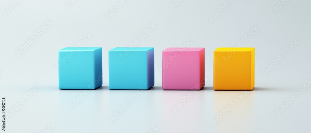 Colorful 3D SWOT analysis blocks, each representing strengths ...