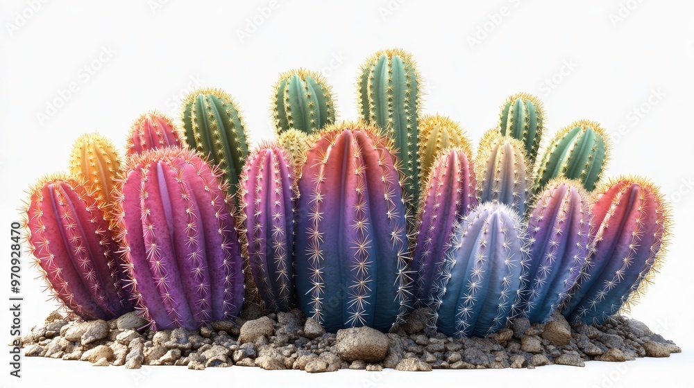 Arizona rainbow cactus (Echinocereus rigidissimus) clipart, element, 3D ...
