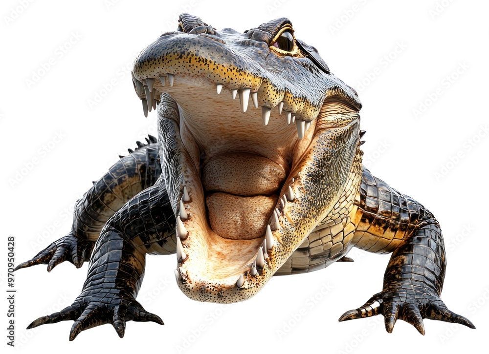 PNG Aligator roaring crocodile alligator reptile. Stock Illustration ...