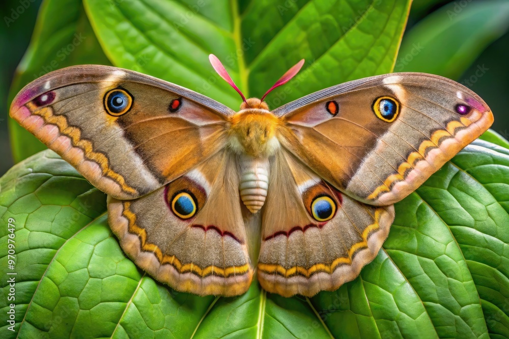 A magnificent adult Polyphemus moth, one of North America's largest ...