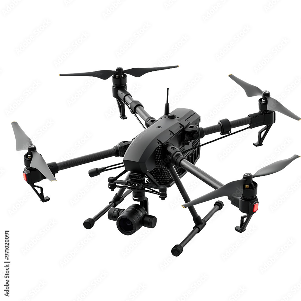 Professional filming drone isolated on transparent background.png Stock ...