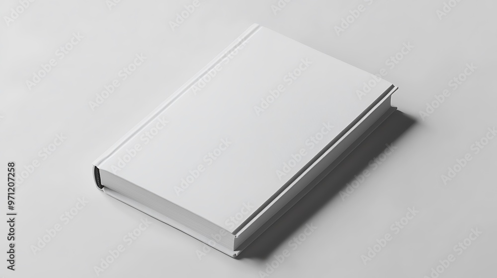 Clean Blank Hardcover Book Mockup Standing Upright Close-Up Shot on ...