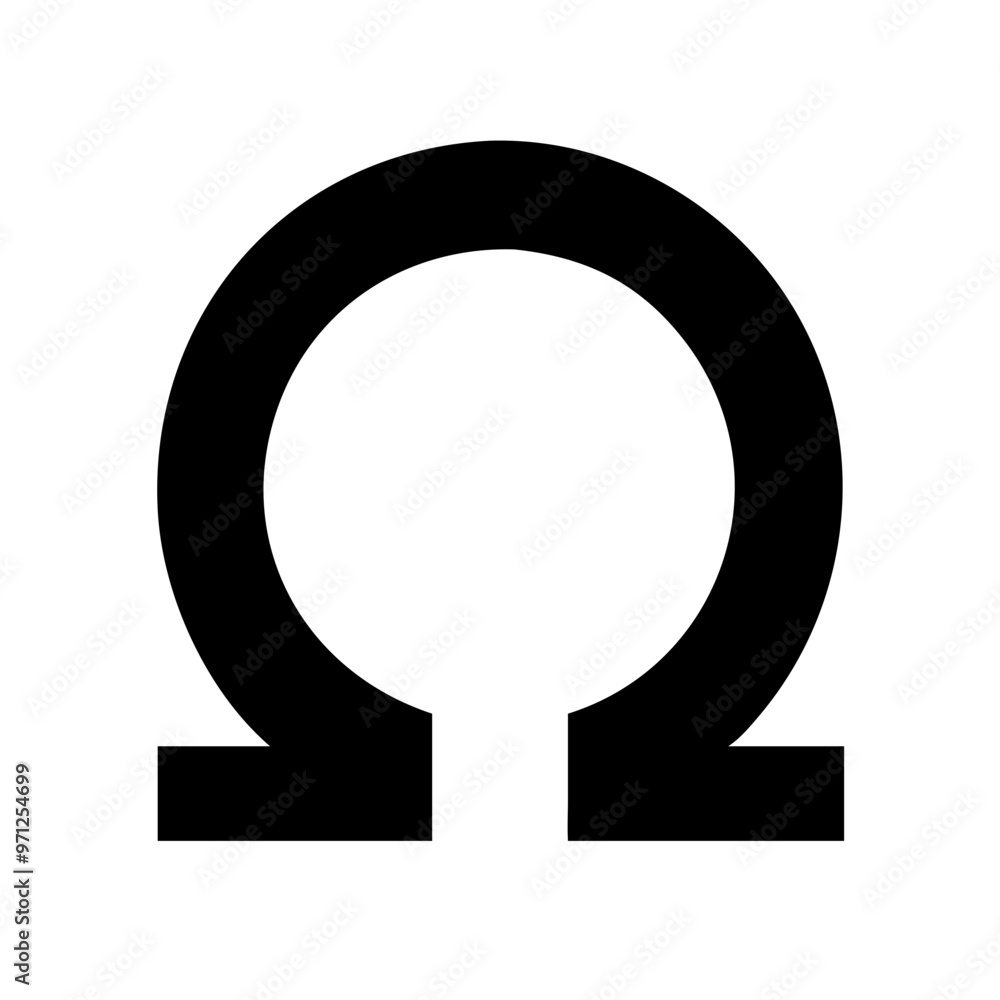 Omega Symbol Black Icon, Greek Alphabet Stock Vector | Adobe Stock
