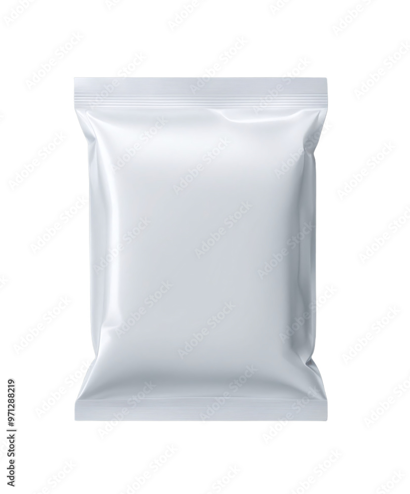 White Clean Plastic Package Mockup, Pouch, Cut-out Isolated on ...