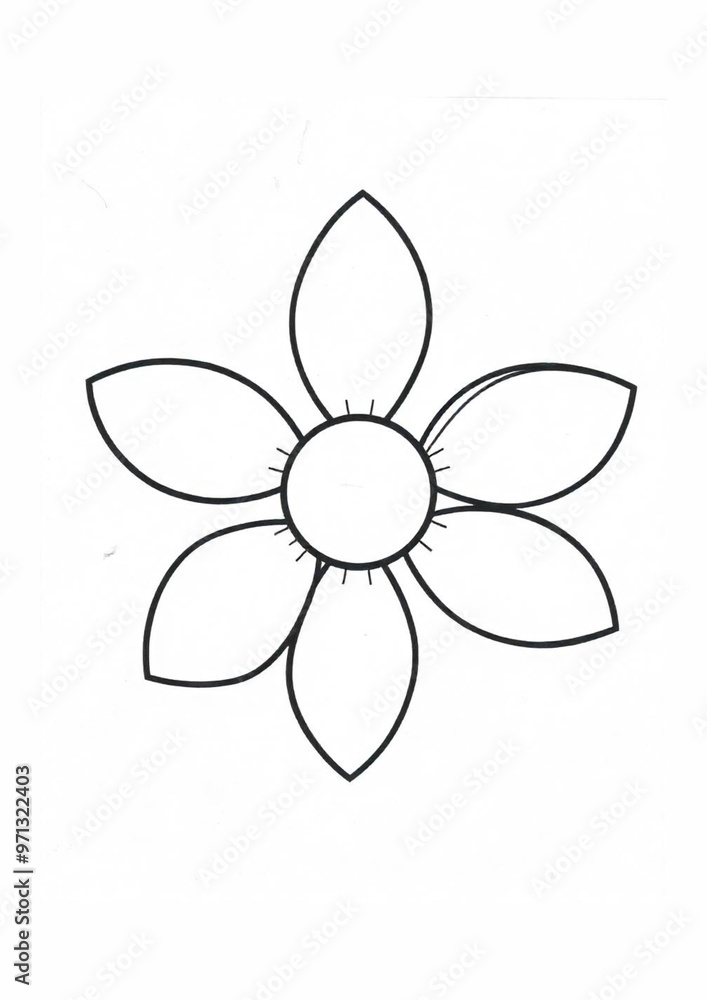 Fun and engaging flower coloring page for kids, featuring a simple yet ...