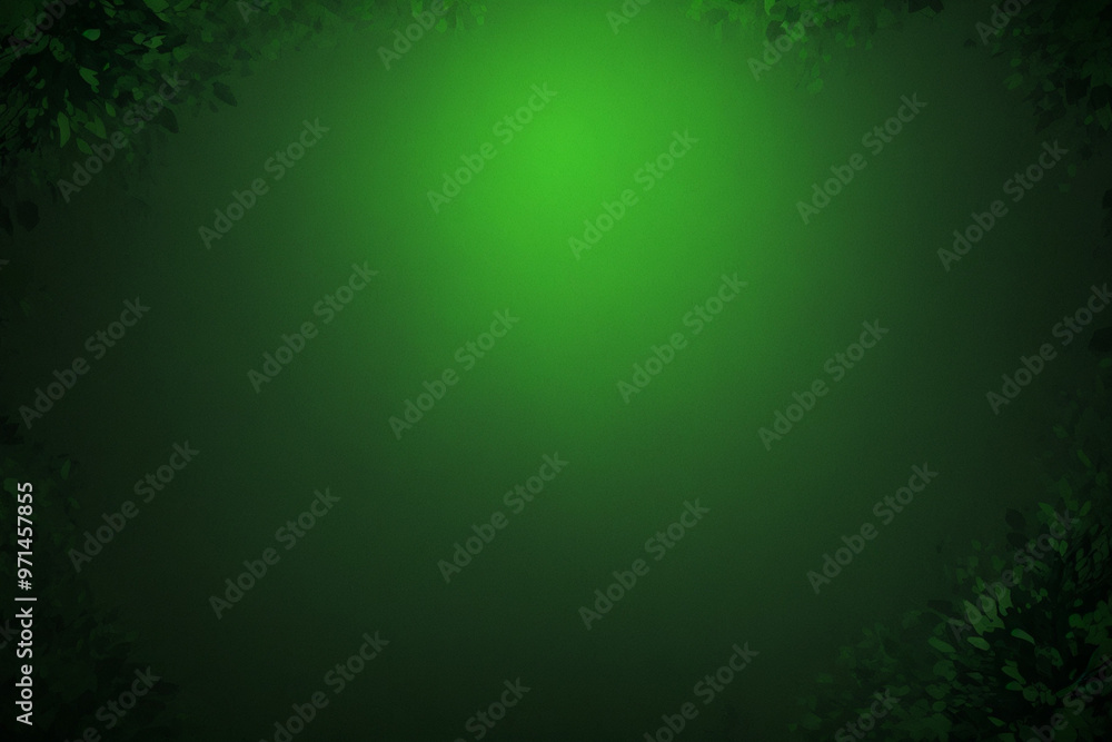 abstract green background with leafy border Stock Illustration | Adobe ...