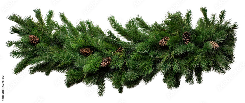 PNG Straight christmas tree pine garland plant fir white background ...