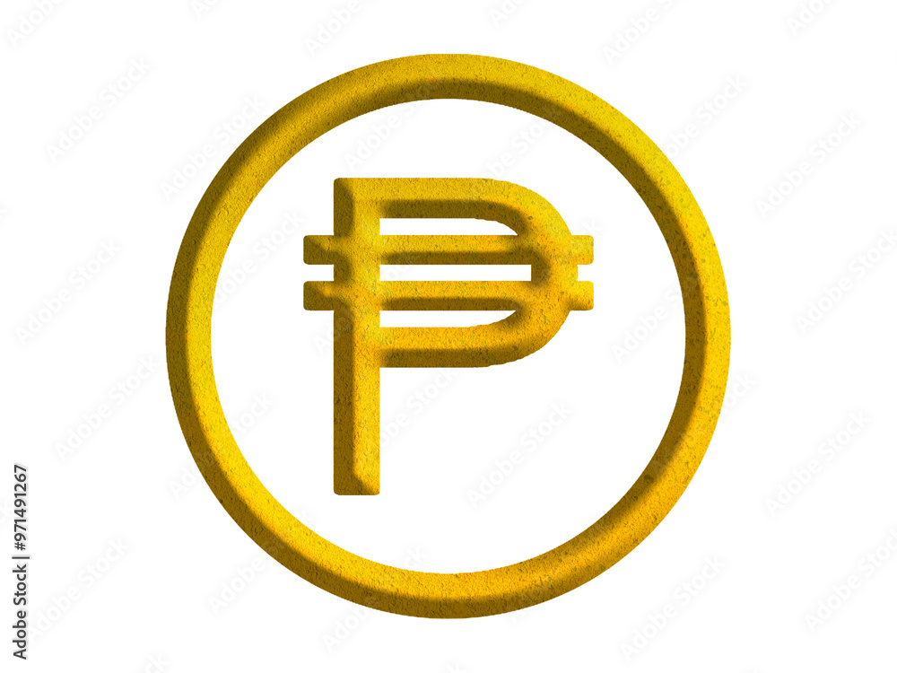 peso sign icon, Philippine currency symbol design with gold motive ...
