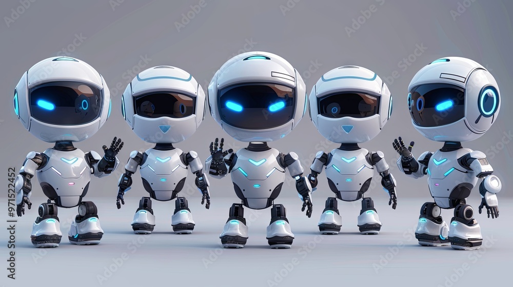 Стокова ілюстрація Collection of 3D-rendered AI chatbots. Includes a ...