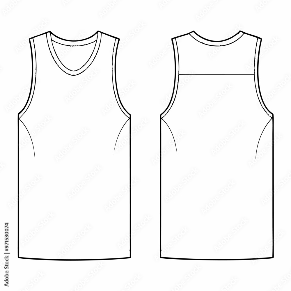 Blank sleeveless shirt template, perfect for designing your own custom ...