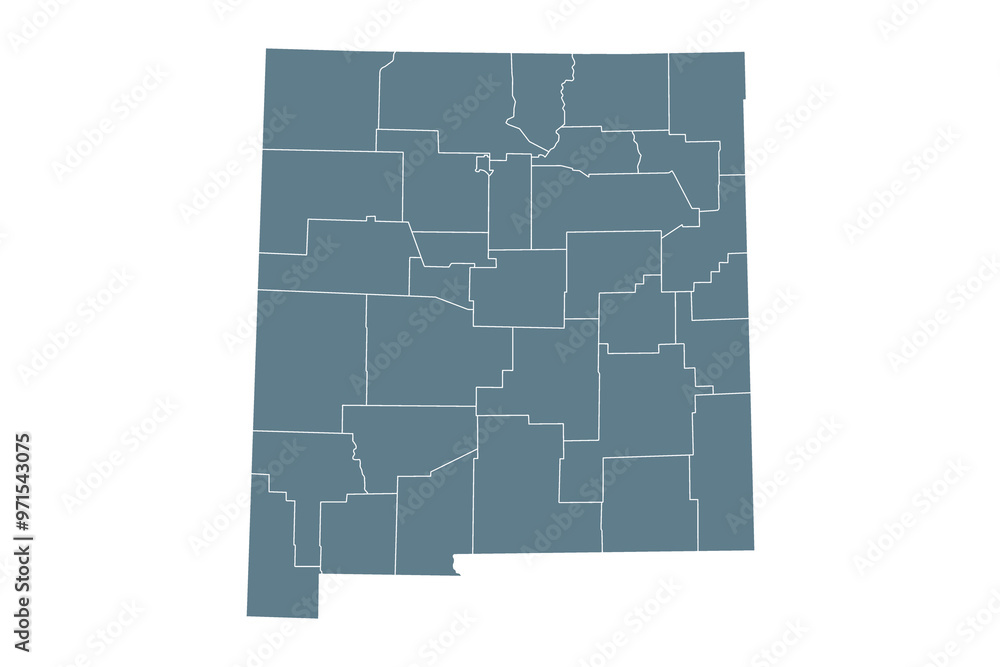 New Mexico administrative map. counties map of New Mexico, blank Map ...