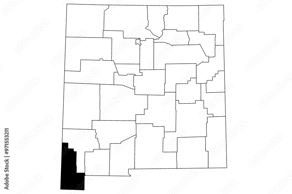 Map of Hidalgo County in New Mexico state on white background. single ...
