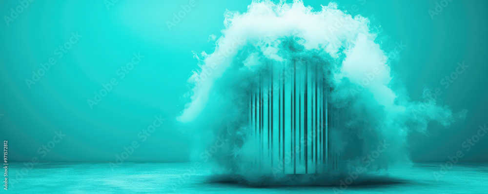 Abstract concept of prison bars dissolving into mist, guilt hanging in ...