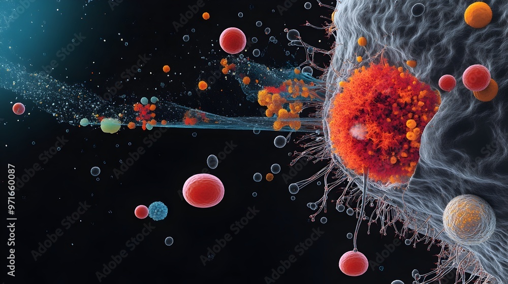 Electron Microscopy of Single Cell s Detailed Internal Structure Stock ...