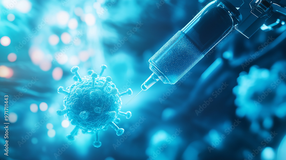 A close-up microscopic shot of a robotic arm delivering targeted ...