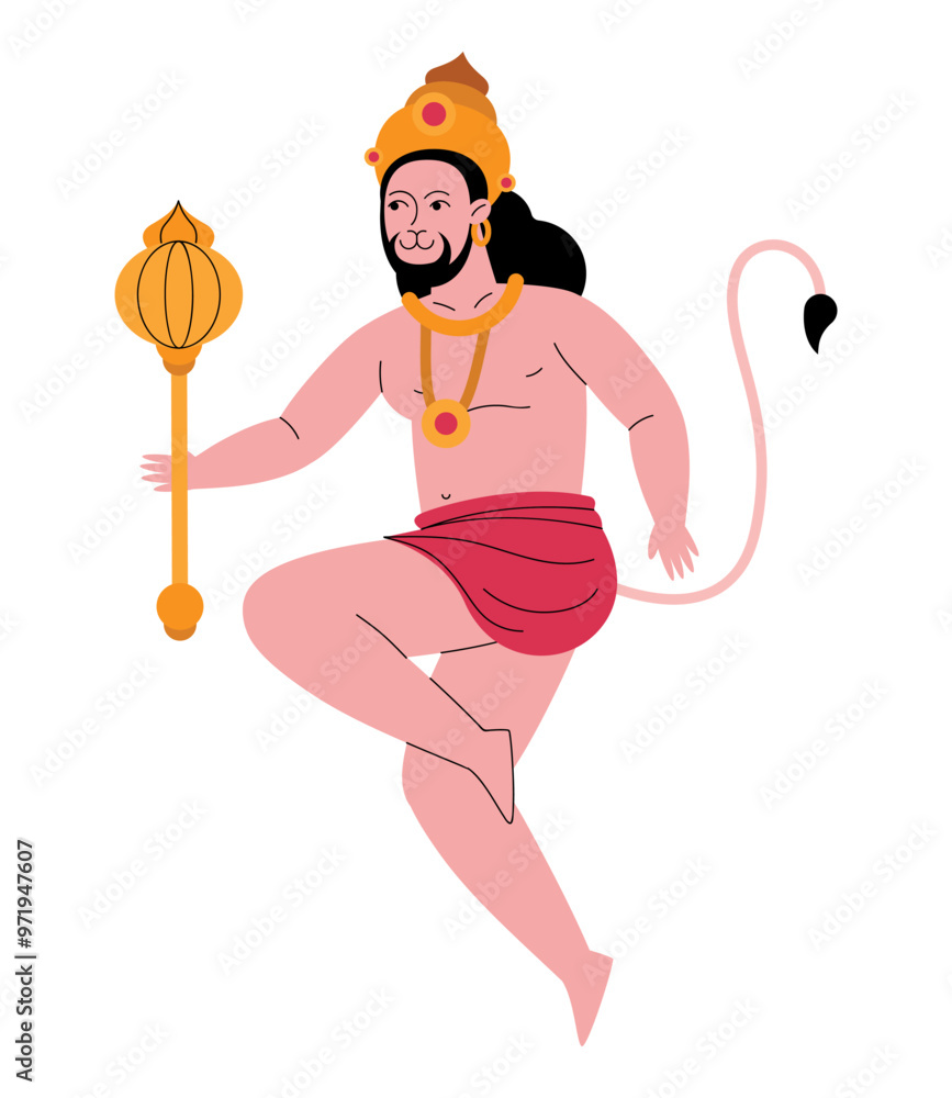 cartoon hanuman character standing Stock Vector | Adobe Stock
