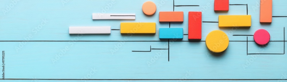 Business plan with a flowchart and key performance indicators ...