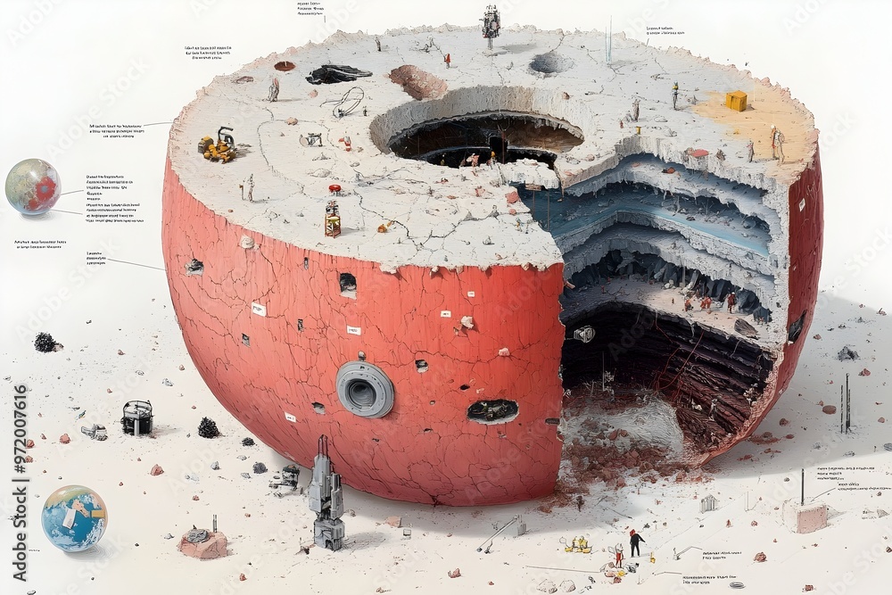 Detailed Geological Cross Section of Earth s Internal Structure and ...