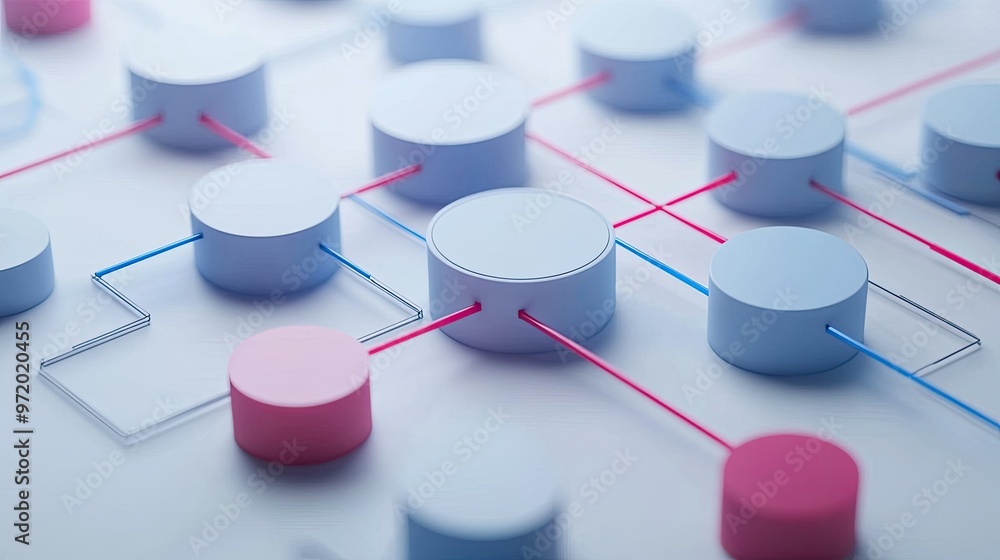 Abstract 3D flowchart of cost structure for business, clean background ...