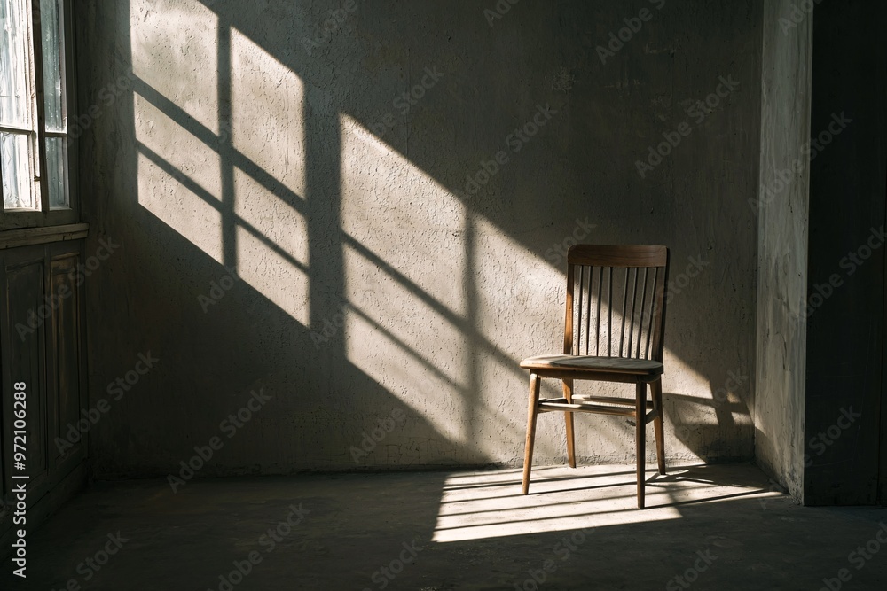 Isolation emphasizes the solitude of a bare room, where a lone chair ...