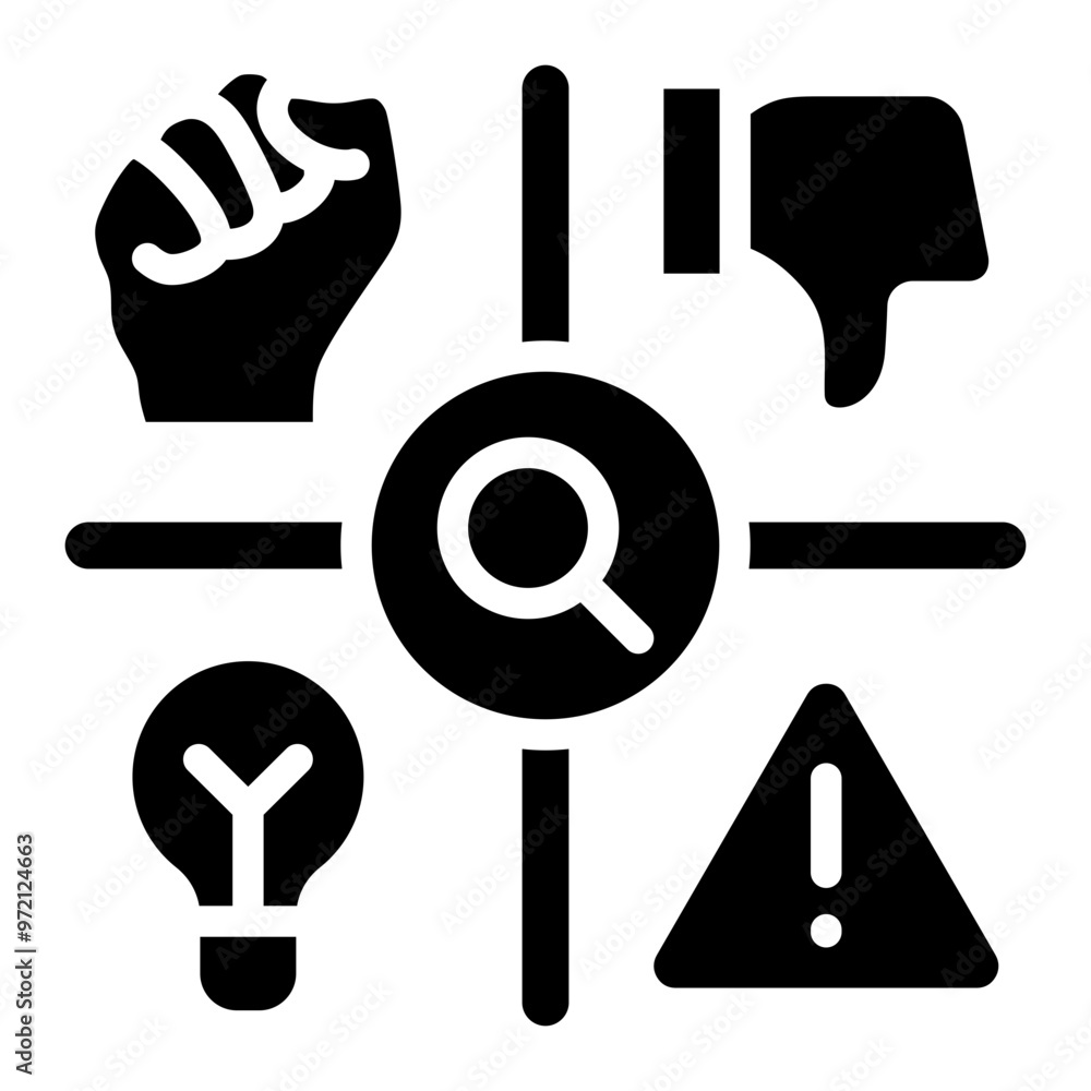 Swot Analysis Icons For Design Elements Stock Vector | Adobe Stock