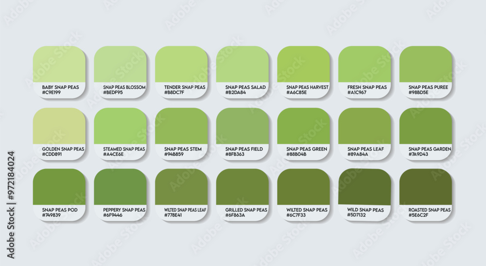 Snap Peas Color Palette, Snap Peas Color Guide Palette with Color Names ...