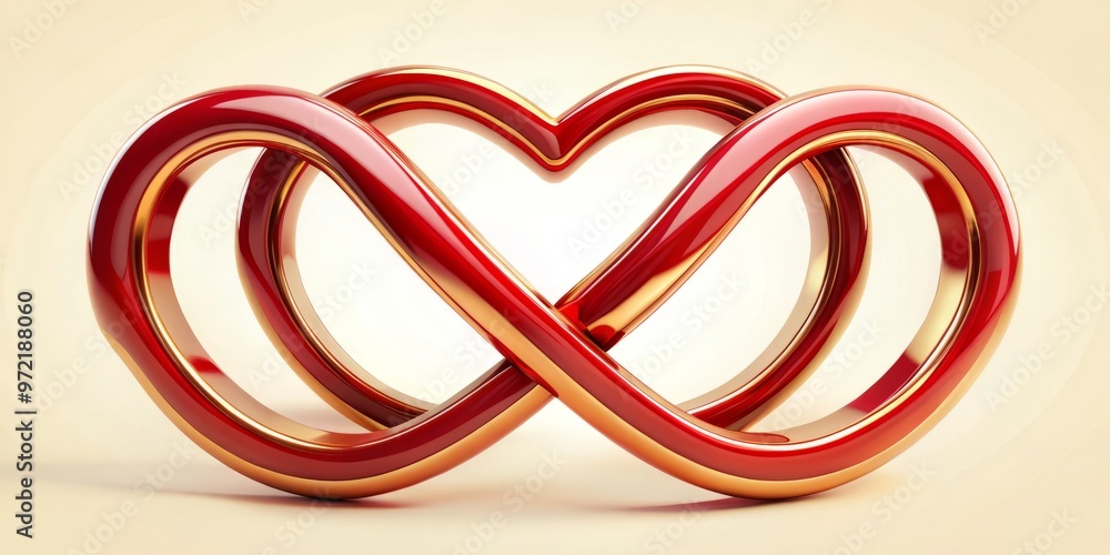 Two intersecting hearts create an infinite symbol, representing the ...