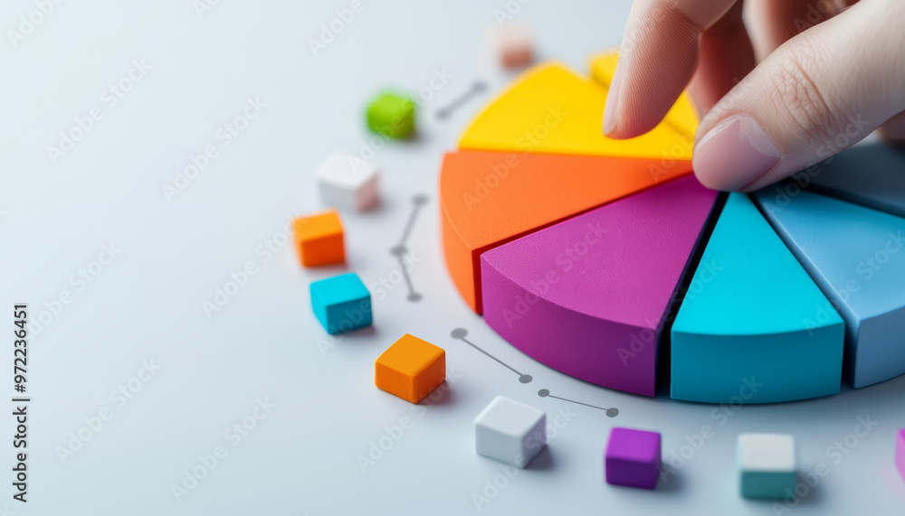 A multi-layered pie chart with icons representing teamwork, AI, and ...