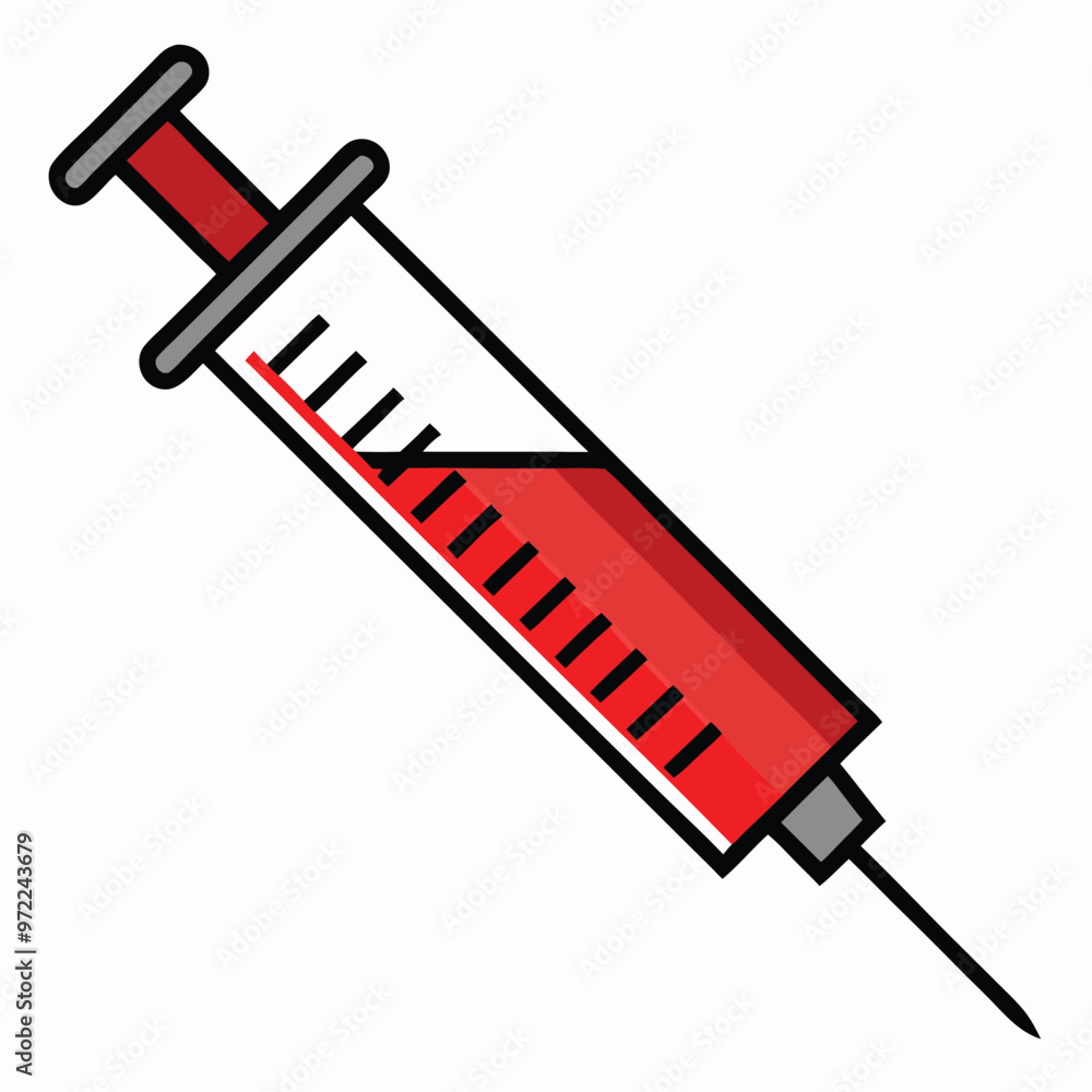 Medical Syringe Cartoon Vector icon png image drawing on white ...
