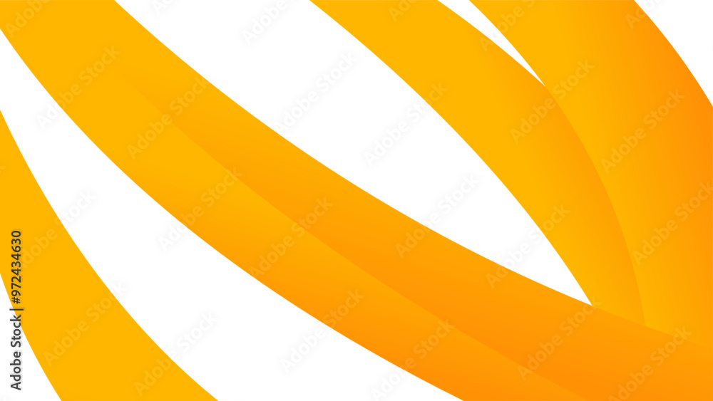 Yellow curved lines on white background perfect for minimalistic design ...