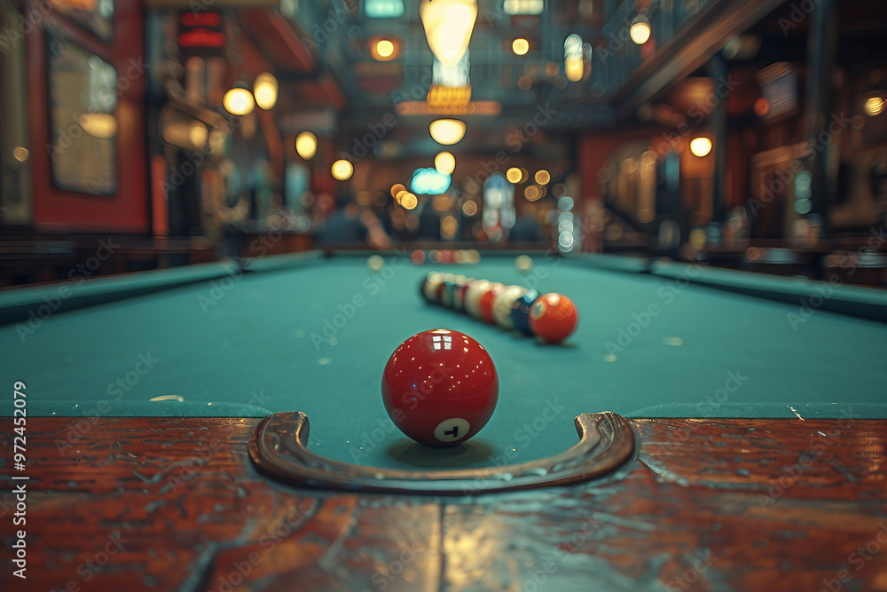 Billiards room bar pub club focused pool player beating balls ...