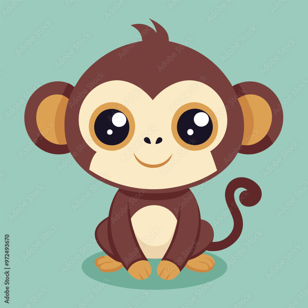Print Adorable Monkey Clipart Vector Art for Kids and Nursery Decor ...