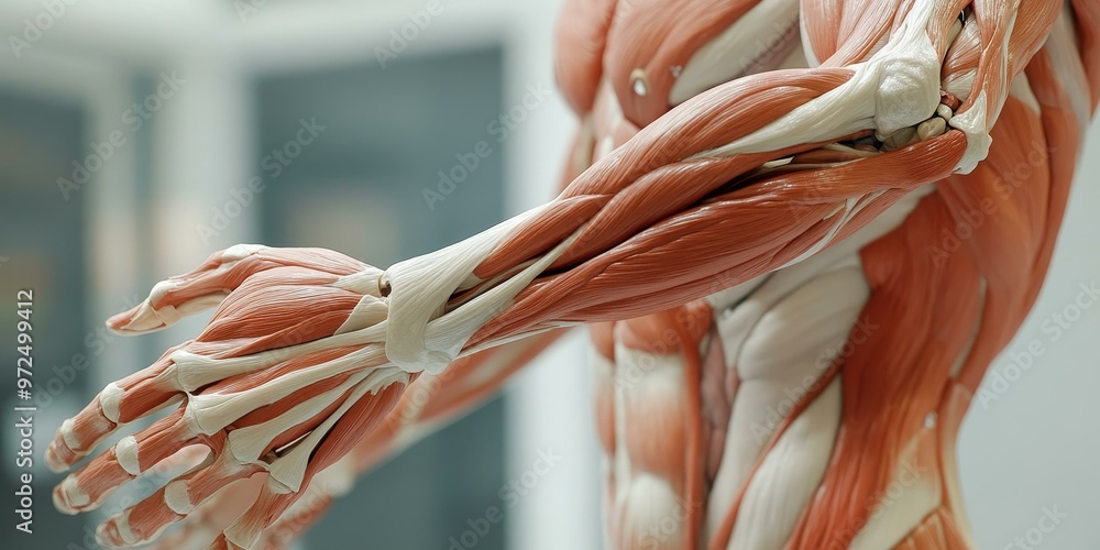 Anatomical model of human arm muscles. Stock Illustration | Adobe Stock