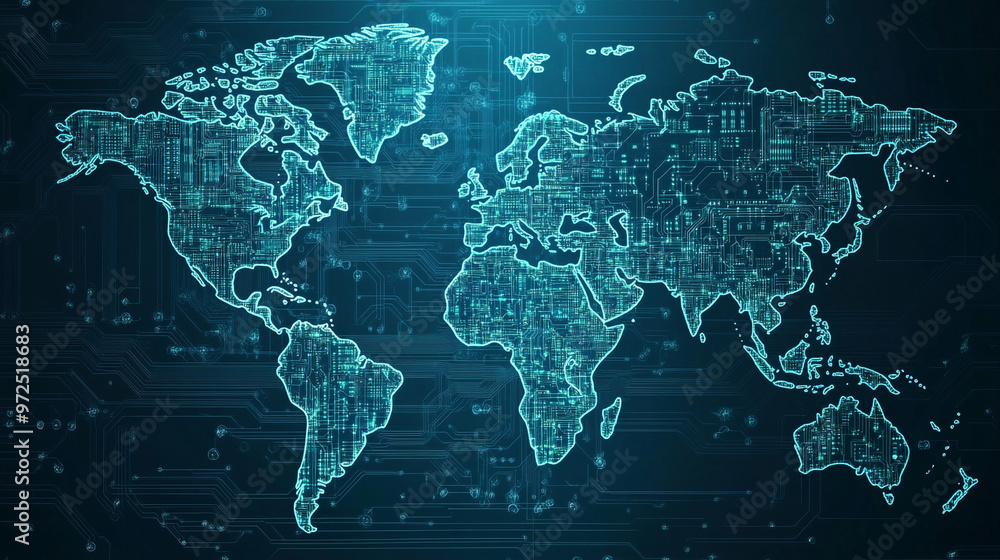 world map. Highly detailed map of the detailed borders of all countries ...