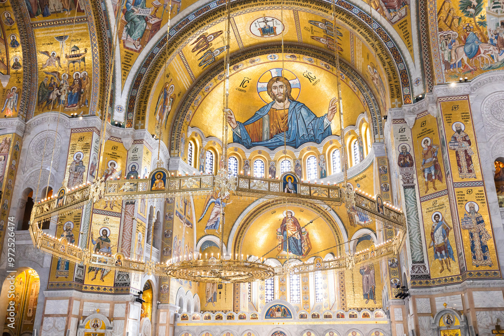 Magnificent Interior Of St. Sava Church In Belgrade, Serbia. Stunning ...