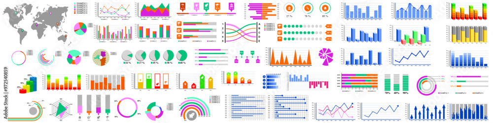 mega set of Editable infographics collection Charts ,corporate report ...