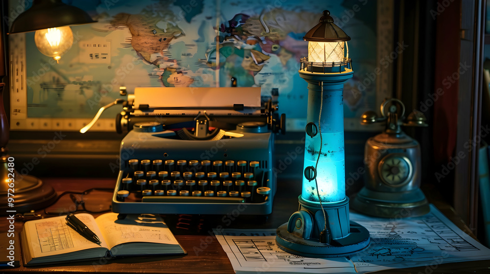 The Flickering Blue Lighthouse: A lighthouse-shaped desk lamp, a ...